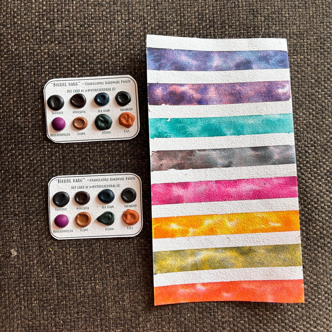Granulating Watercolors Sample Dotcard Set of 8 - "bonanza"- Handmade ...