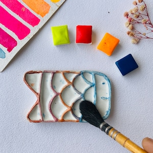 Fish Ceramic Palette Travel Palette Watercolor Palette Ceramic Trinket ...