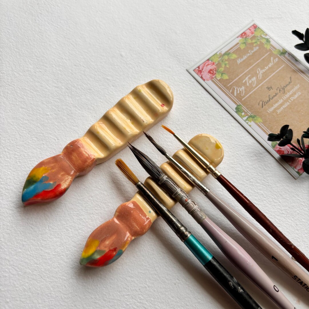 Unique Paint Brush Inspired Ceramic Brushrest, Ceramic Brush Holder ...