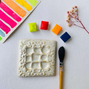 Window Ceramic Palette for Watercolor Mixing Handmade Ceramic Palette ...