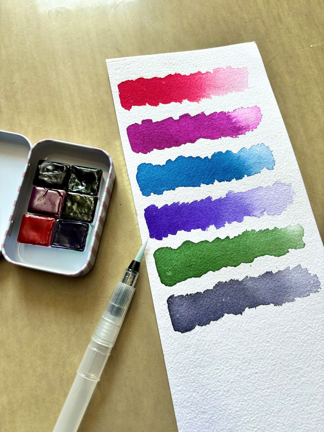 Pop Vibrant Palette Vibrant Handmade MATTE Watercolor Natural Pigment ...