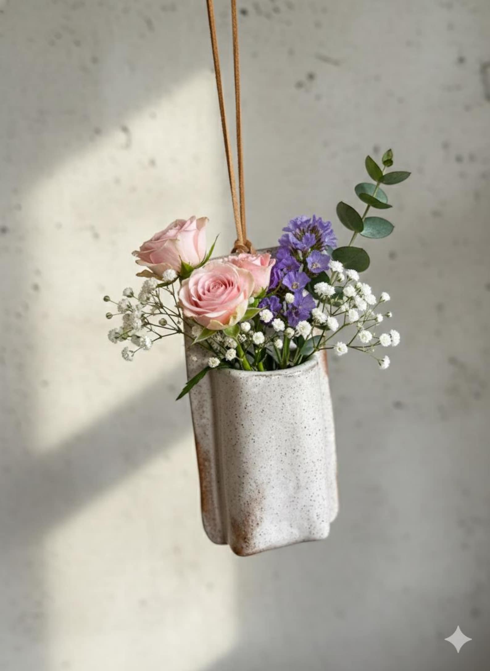 Earthy Ceramic Vase Wall Hanging - for Succulents, Flower Buds (no ...