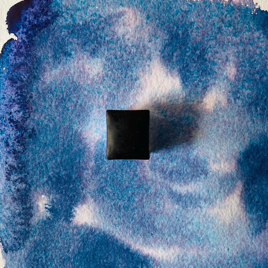 Granulating Watercolor-"thunder" - Blue Purple Granulating Handmade ...
