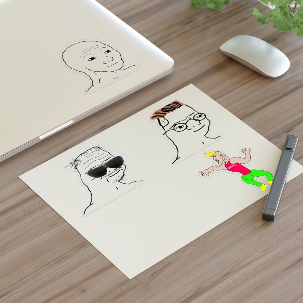 Wojak, Boomer, Zoomer and Chad Crypto Meme Sticker Sheets 4 in 1, Troll ...