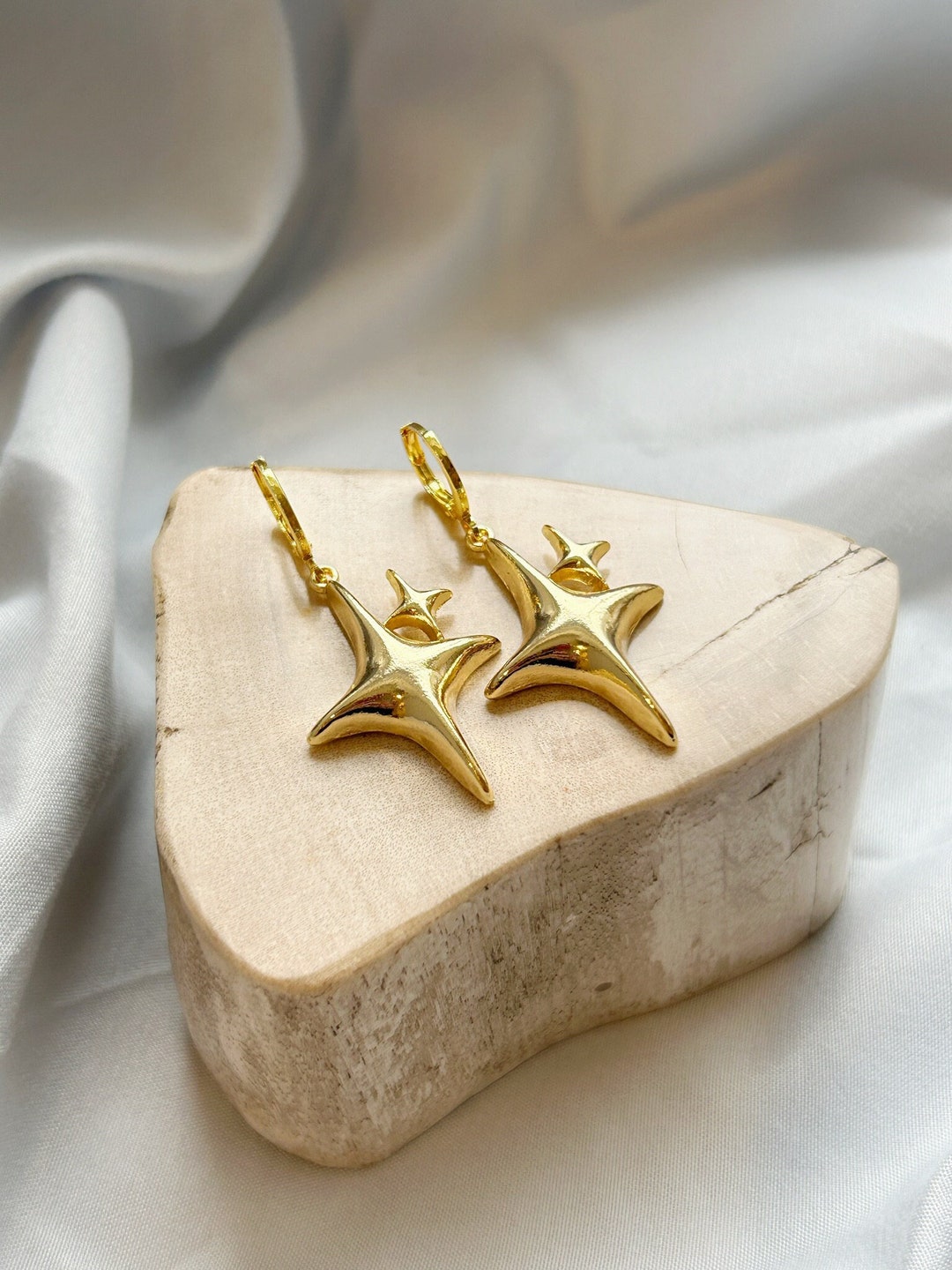 Sparkle Earrings, Gold Shimmer Earrings, Sparkle Emoji Earrings, Gold ...