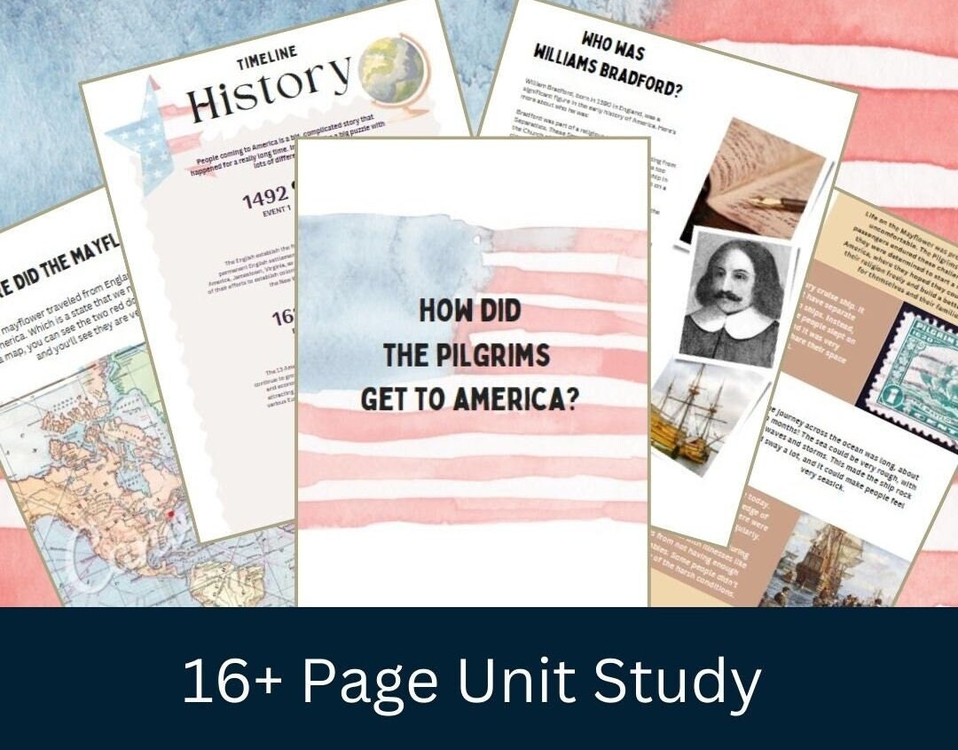 Pilgrim History Unit Study Thanksgiving, Homeschool Curriculum ...