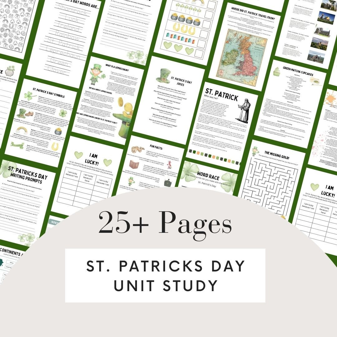 St. Patrick's Day Unit Study - St. Patrick's Day Printable, Ireland ...
