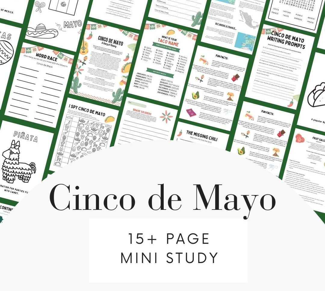 Cinco De Mayo Worksheets for Kids Cinco De Mayo Unit Study for ...