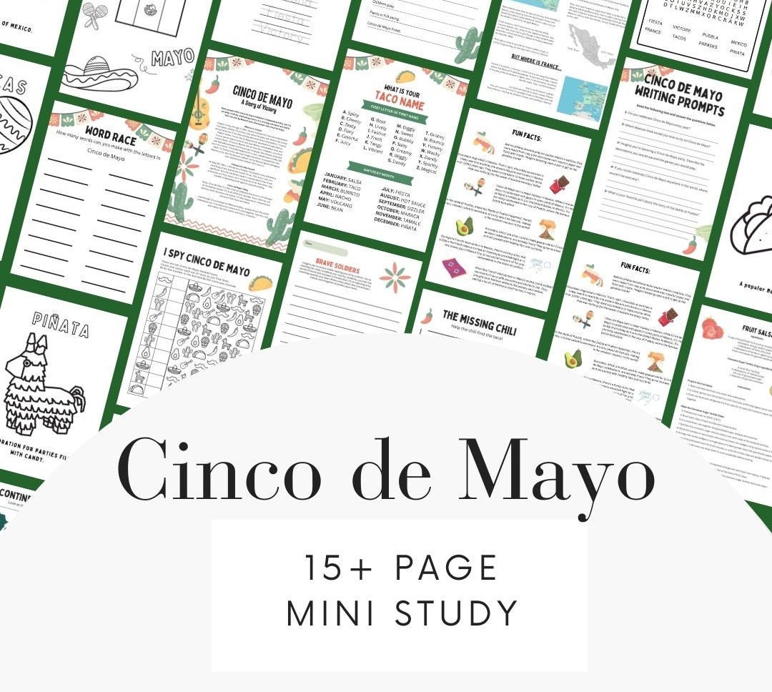 Cinco De Mayo Worksheets for Kids Cinco De Mayo Unit Study for ...