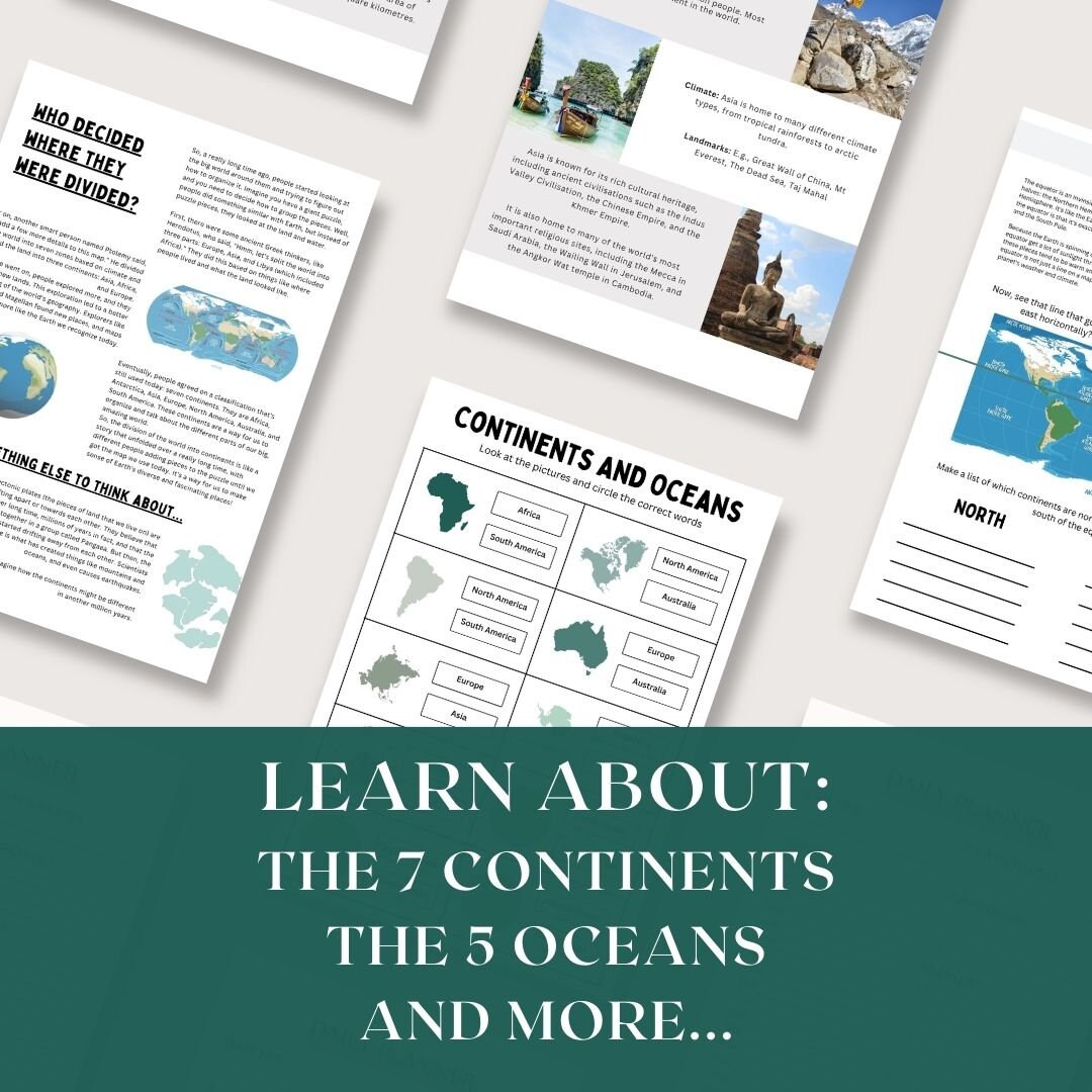 Continent Unit Study - Homeschool Continent Study Guide Continent ...