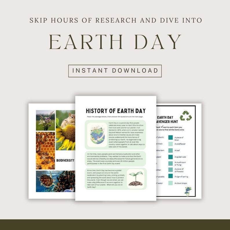 Earth Day Unit Study - Earth Day Printouts, Earth Day Homeschool Lesson ...