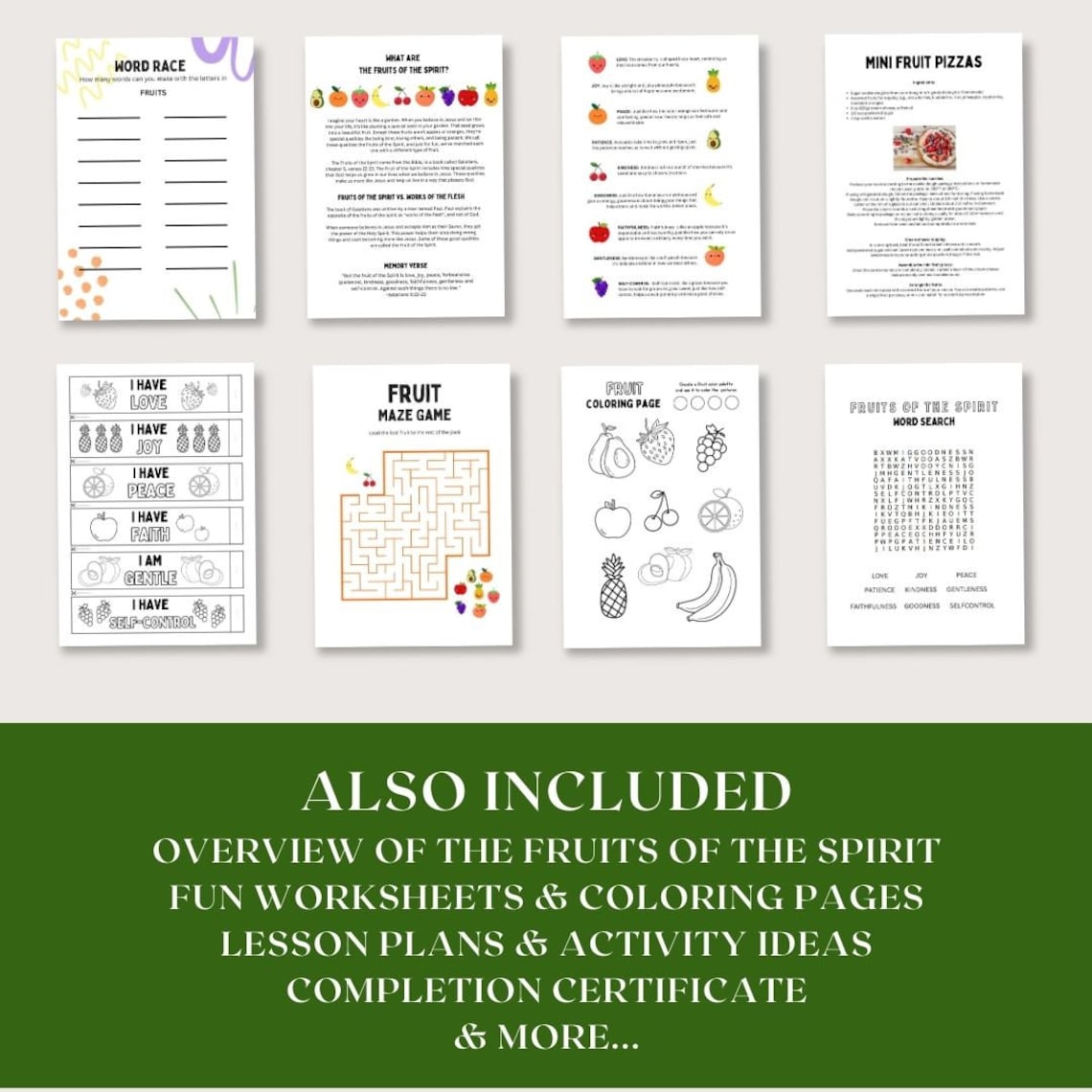 Teaching Fruits of the Spirit Sunday School Lesson for Kids Fruits of ...