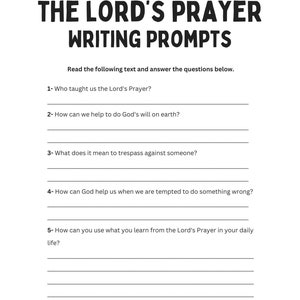 The Lord's Prayer Lesson Kids Bible Study for Children Faith-based ...