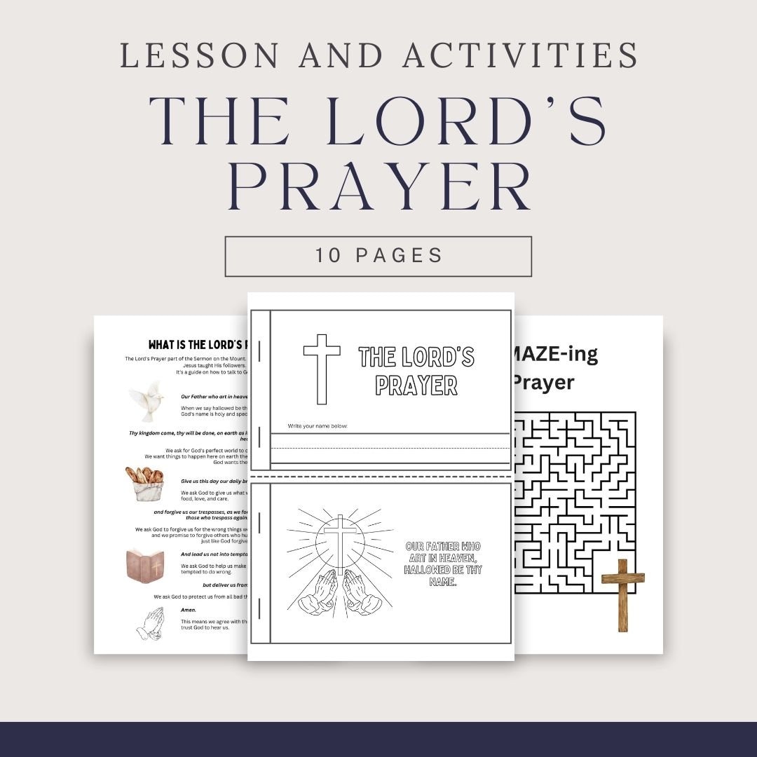 The Lord's Prayer Lesson Kids Bible Study for Children Faith-based ...