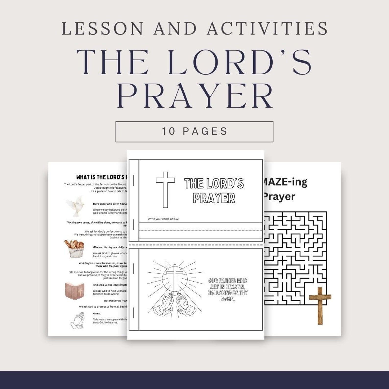 The Lord's Prayer Lesson Kids Bible Study for Children Faith-based ...