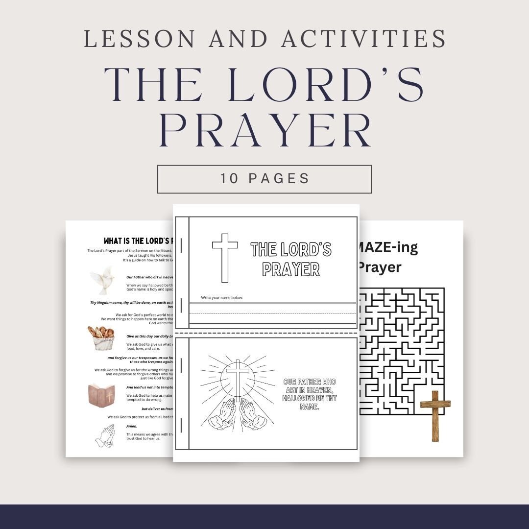 The Lord's Prayer Lesson Kids Bible Study for Children Faith-based ...