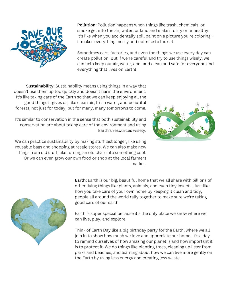Earth Day Unit Study - Earth Day Printouts, Earth Day Homeschool Lesson ...