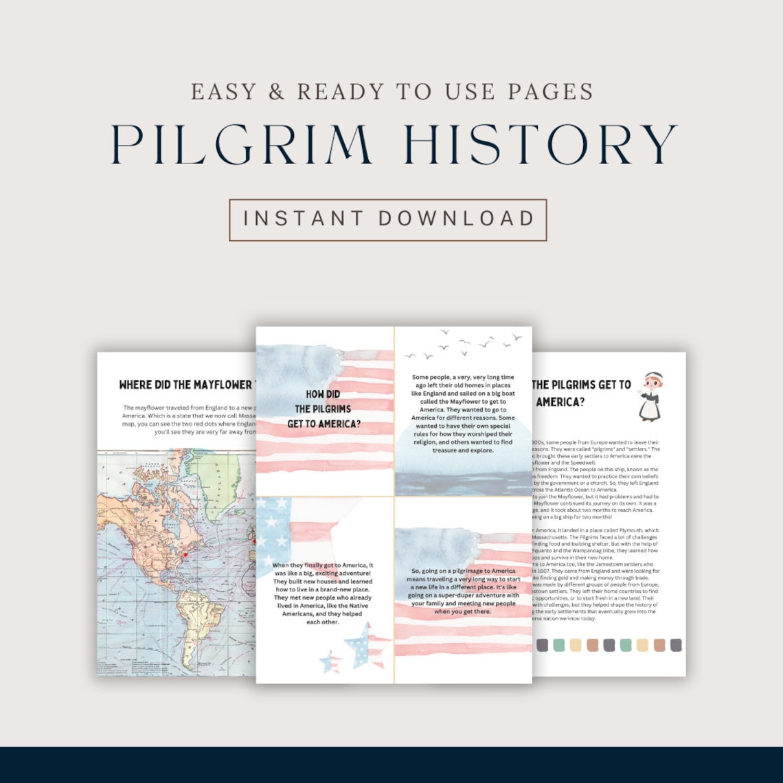 Pilgrim History Unit Study - Thanksgiving, Homeschool Curriculum ...