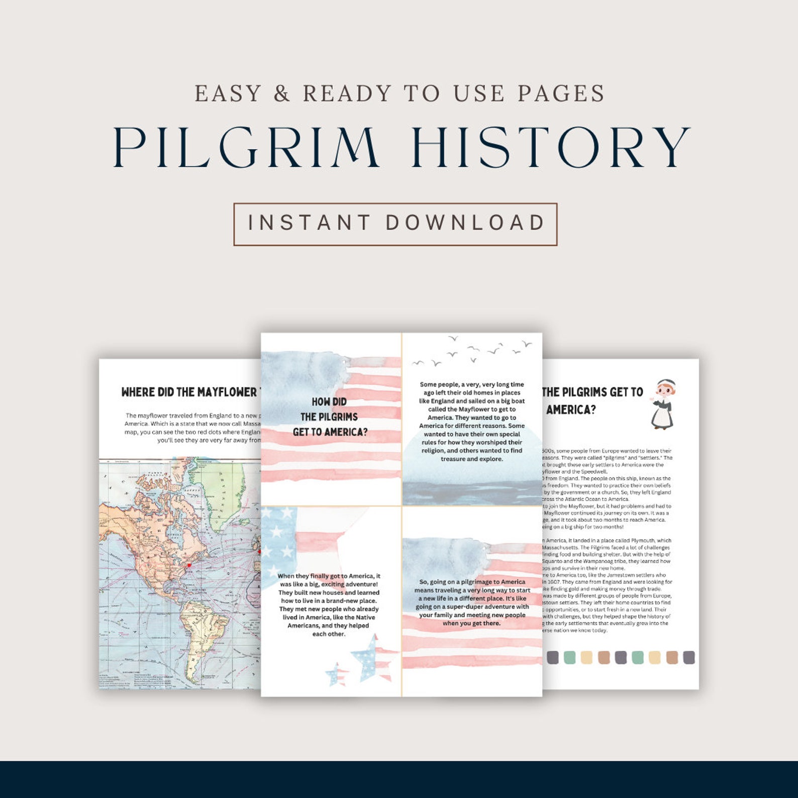 Pilgrim History Unit Study - Thanksgiving, Homeschool Curriculum ...