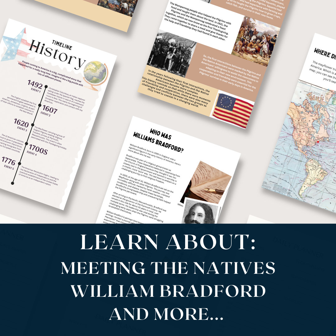 Pilgrim History Unit Study - Thanksgiving, Homeschool Curriculum ...