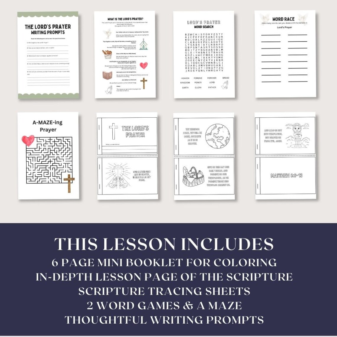 The Lord's Prayer Lesson Kids Bible Study for Children Faith-based ...