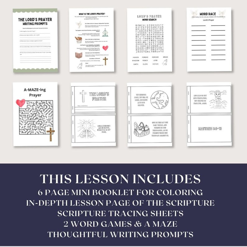 The Lord's Prayer Lesson Kids Bible Study for Children Faith-based ...