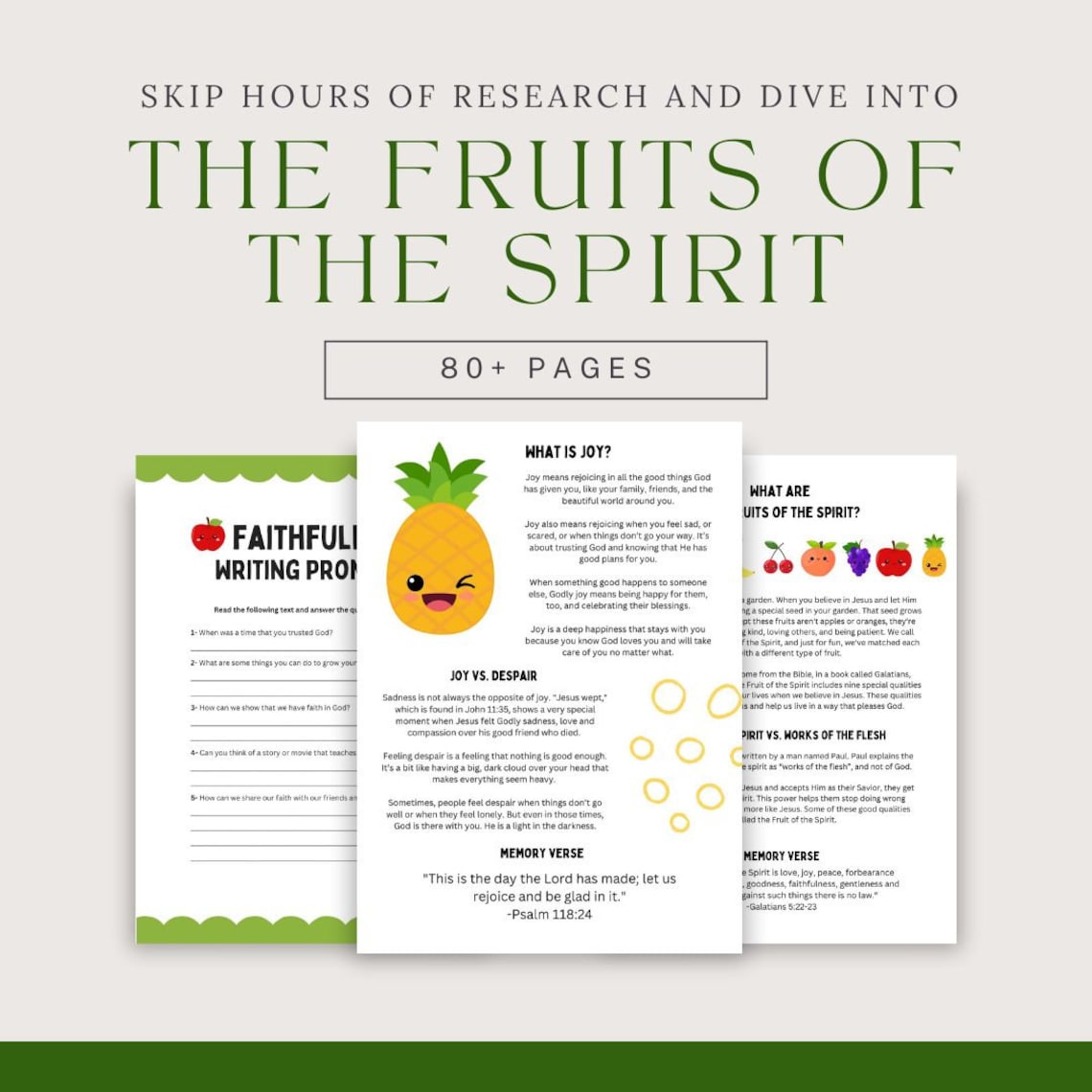 Teaching Fruits of the Spirit Sunday School Lesson for Kids Fruits of ...