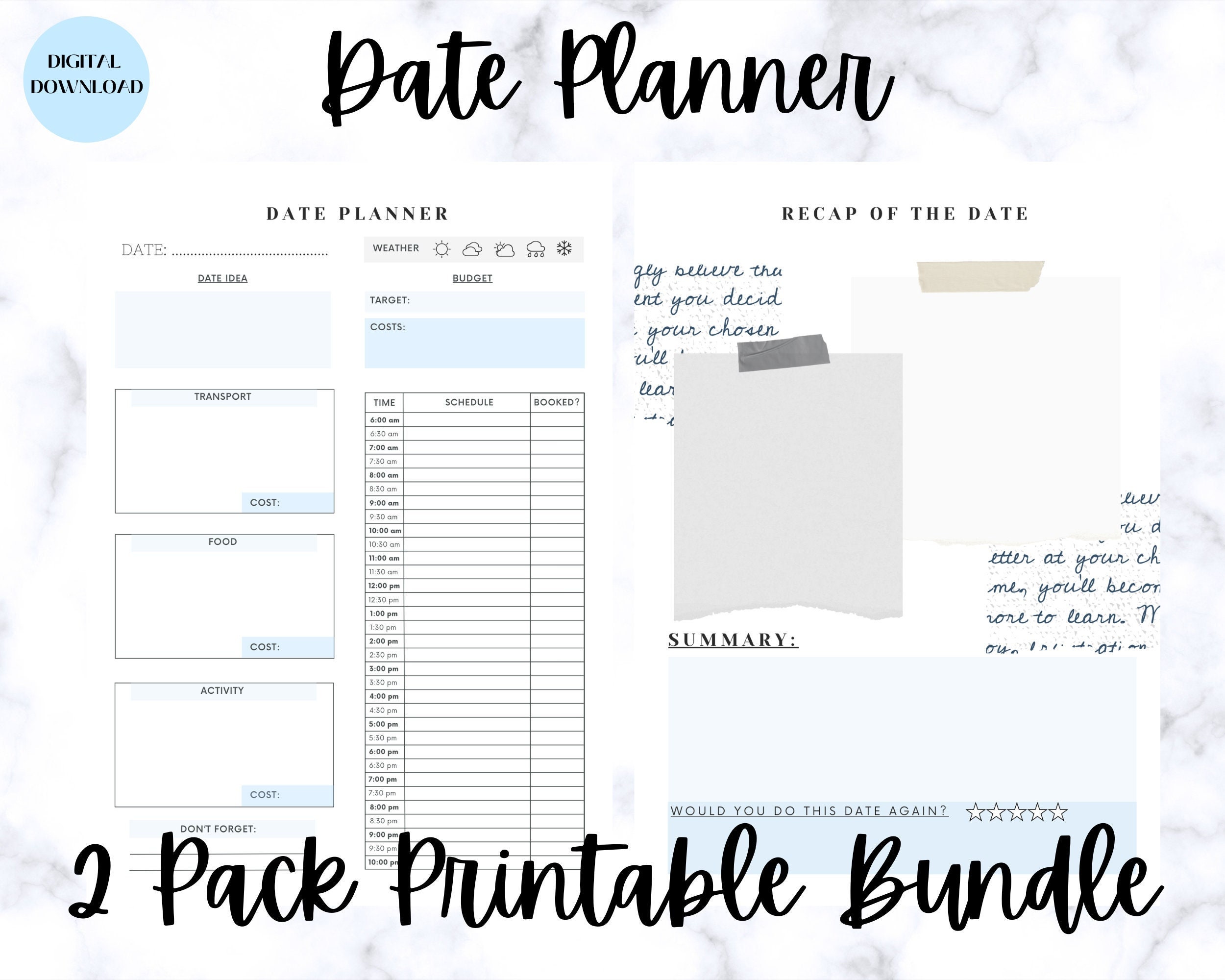 Digital Date Planner, Date Night Planner, Printable Planner, Instant ...