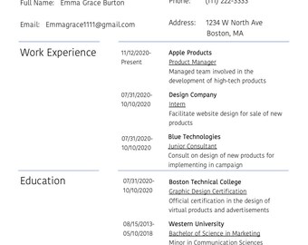 Resume Editable Template, Easy Resume Builder, Minimalist Design - Etsy