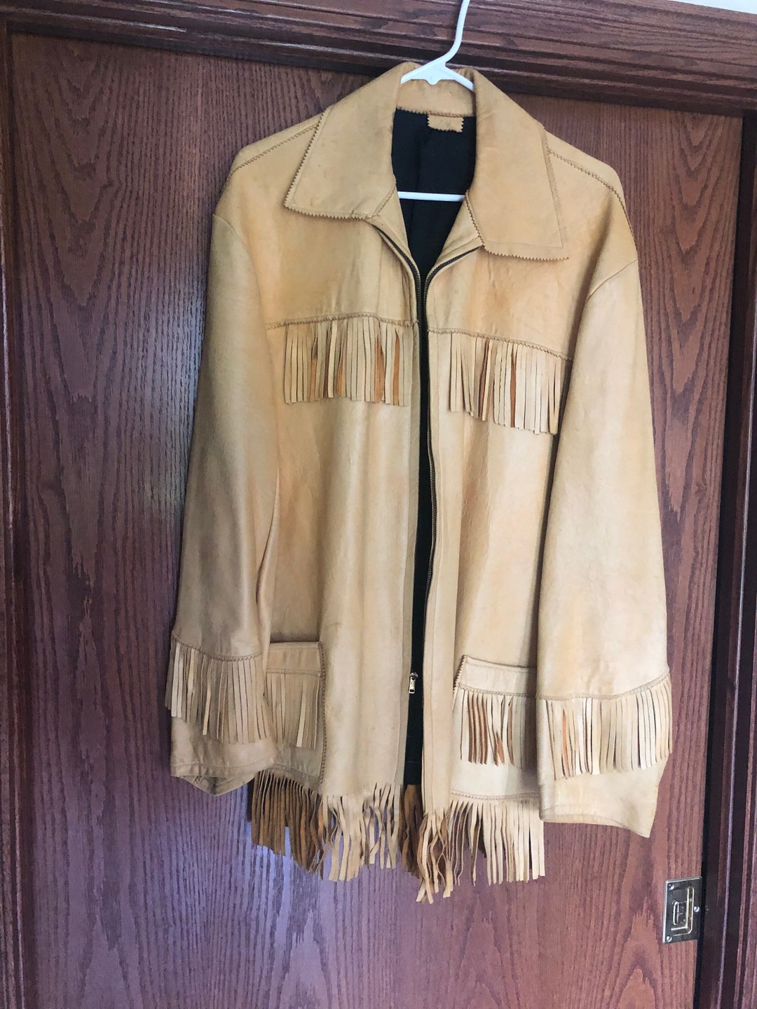 Authentic Native American Leather Jacket, No Size Inside, Probably a ...