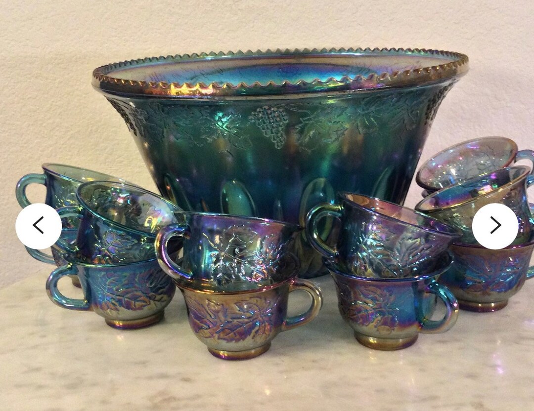 Vintage Stunning Indiana Glass PRINCESS BLUE CARNIVAL Thirteen 13 Pcs ...