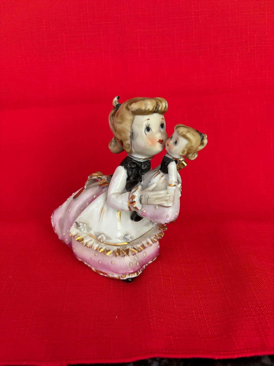 Geo Lefton 1455 Figurine of Girl With Doll, 4" Tall, Darling! RARE FIND ...