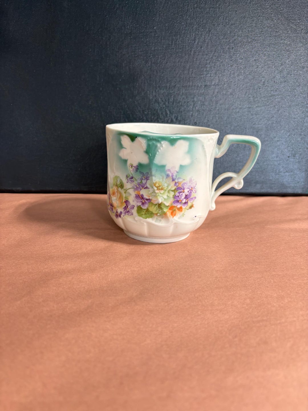 German Mustache Cup, Antique, Purple, Blue, Yellow and Orange - Etsy