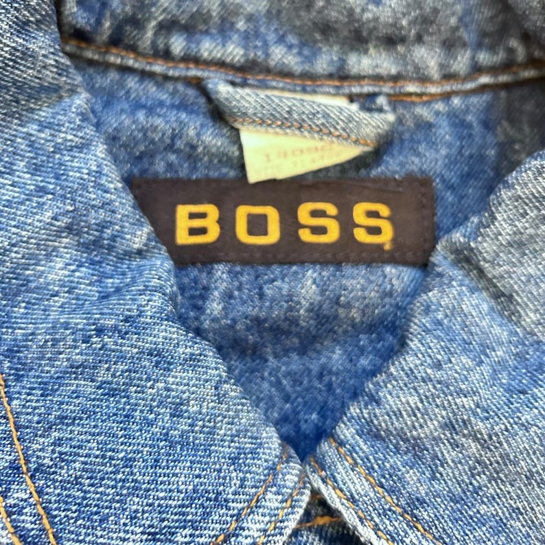 Vintage '90s Hugo Boss Jeans Medium Wash Denim Chore Coat Oversized XL ...
