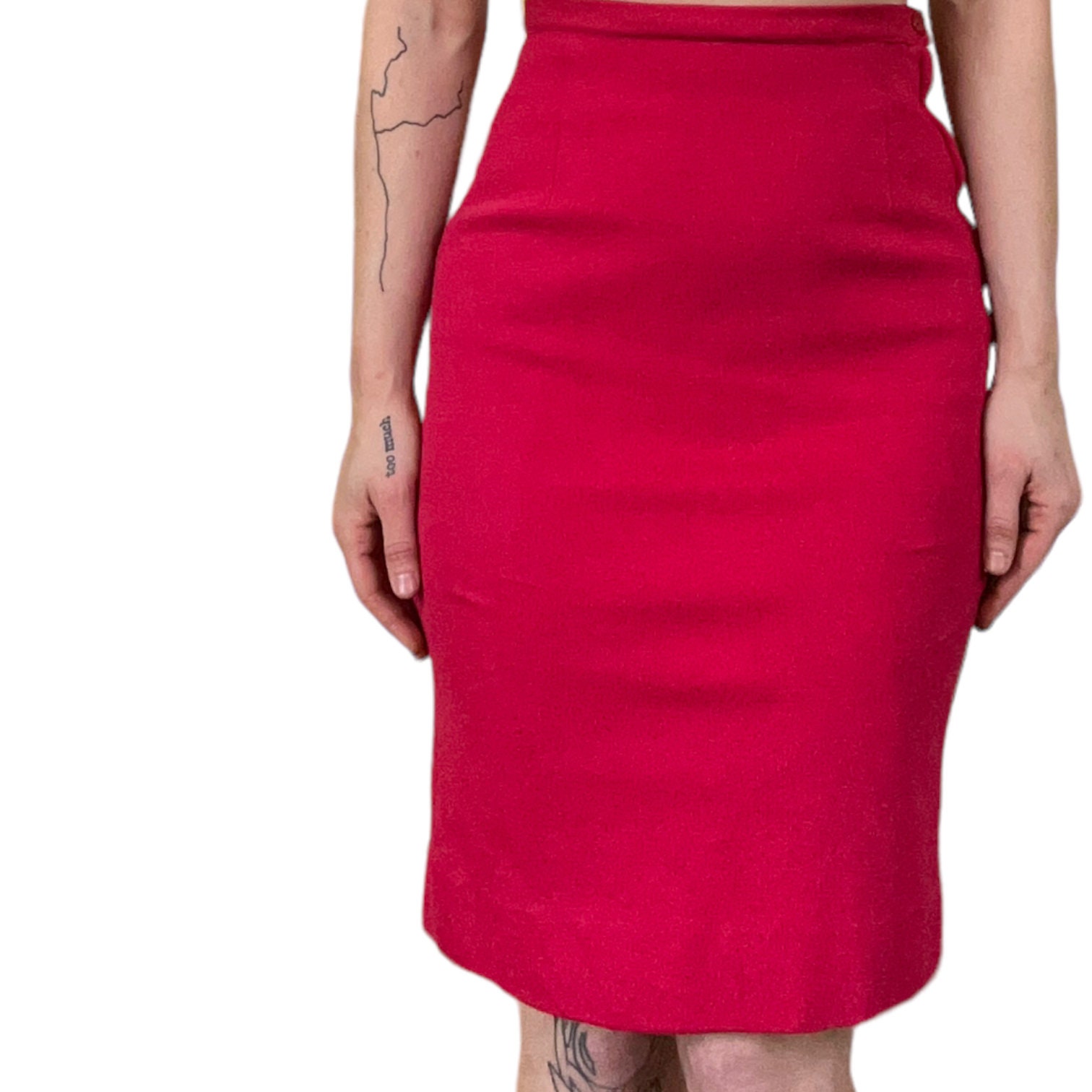 Vintage '60s Beeline Fashions Hot Pink Fuchsia High Waisted Pencil ...