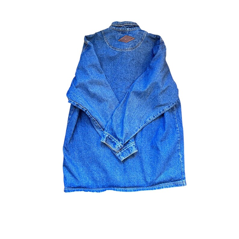 Vintage '90s Hugo Boss Jeans Medium Wash Denim Chore Coat Oversized XL ...