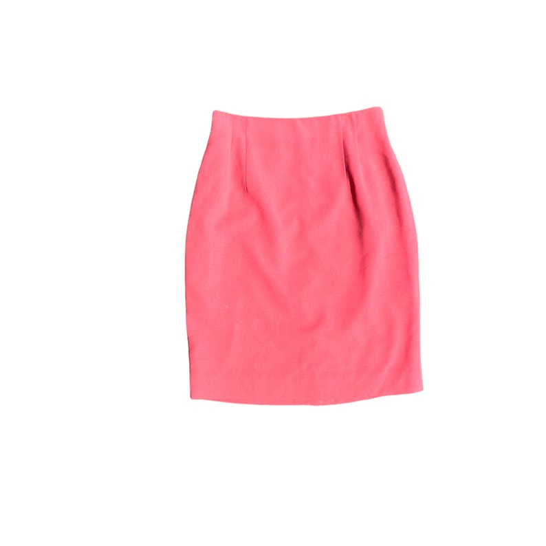 Vintage Rena Rowan For Saville Salmon Pink Pencil Wiggle Skirt High