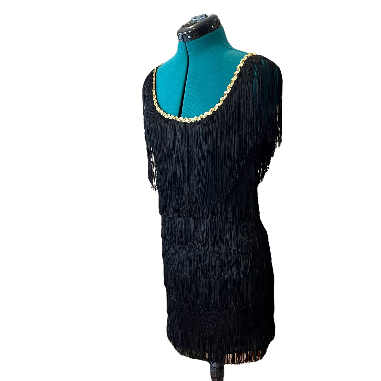 Vintage California Costume Collections Black Fringed Flapper Dress ...