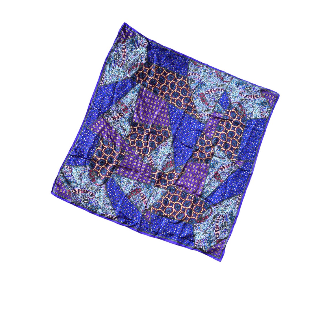 Vintage '80s Elaine Gold Collection XIIX Purple Paisley Patchwork Silk ...
