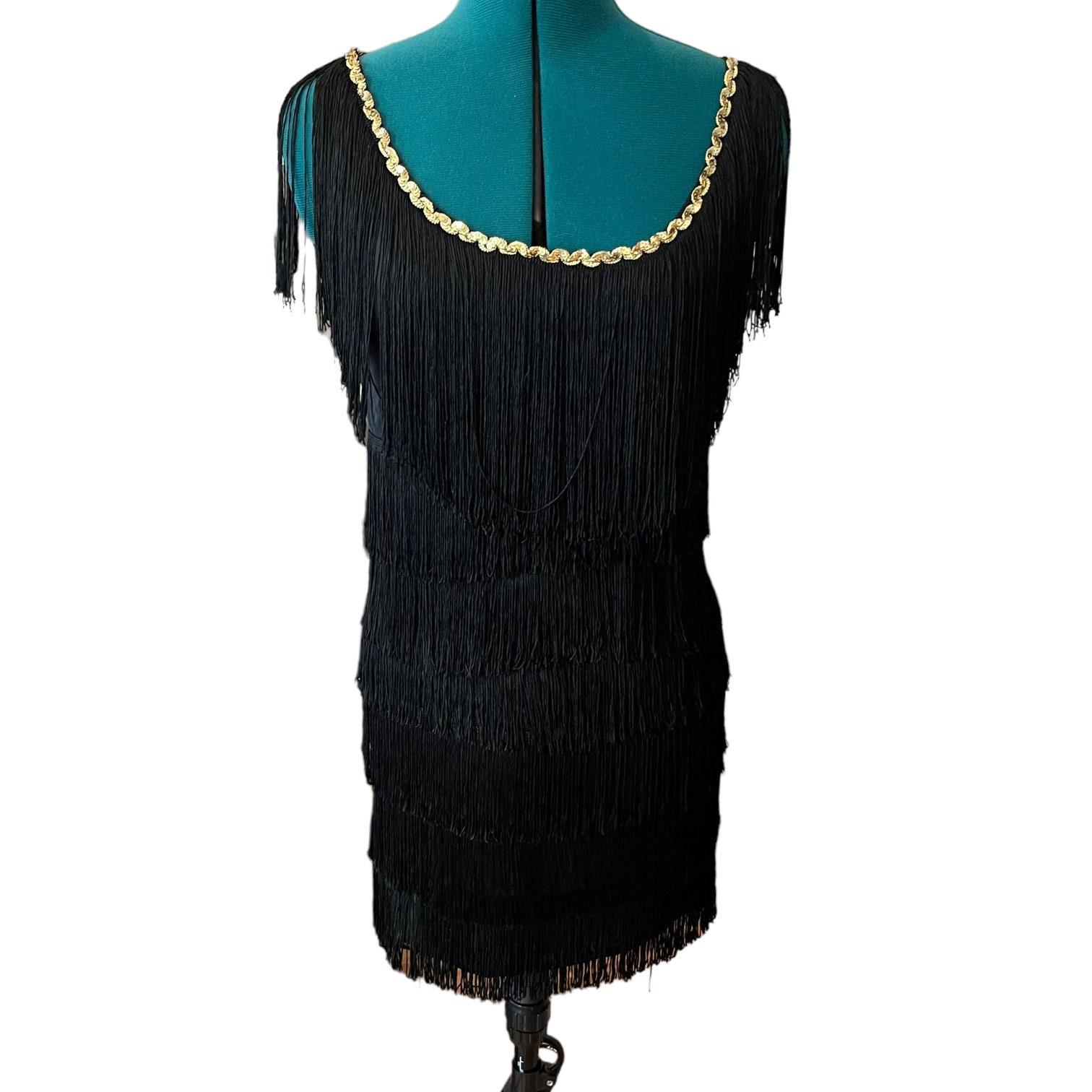 Vintage California Costume Collections Black Fringed Flapper Dress ...