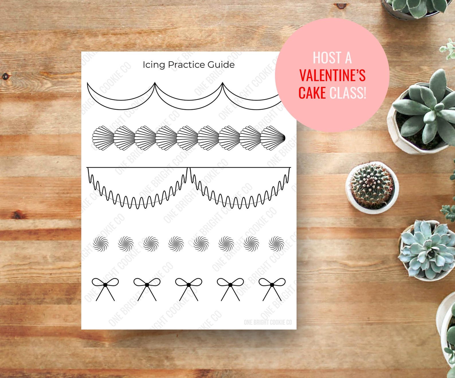 Buttercream Icing Practice Sheet for Teaching, Valentine's Cookie or ...
