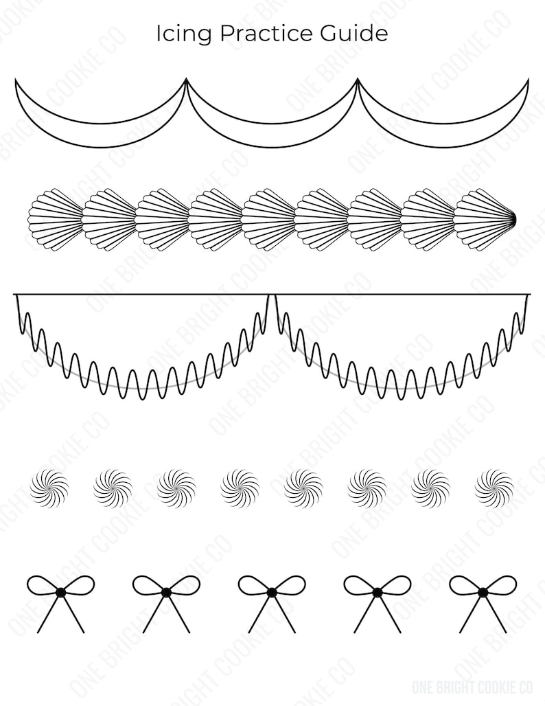 Buttercream Icing Practice Sheet for Teaching, Valentine's Cookie or ...