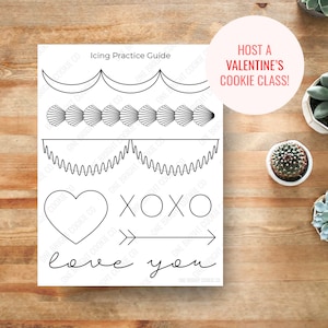 Buttercream Icing Practice Sheet for Teaching, Valentine's Cookie or ...