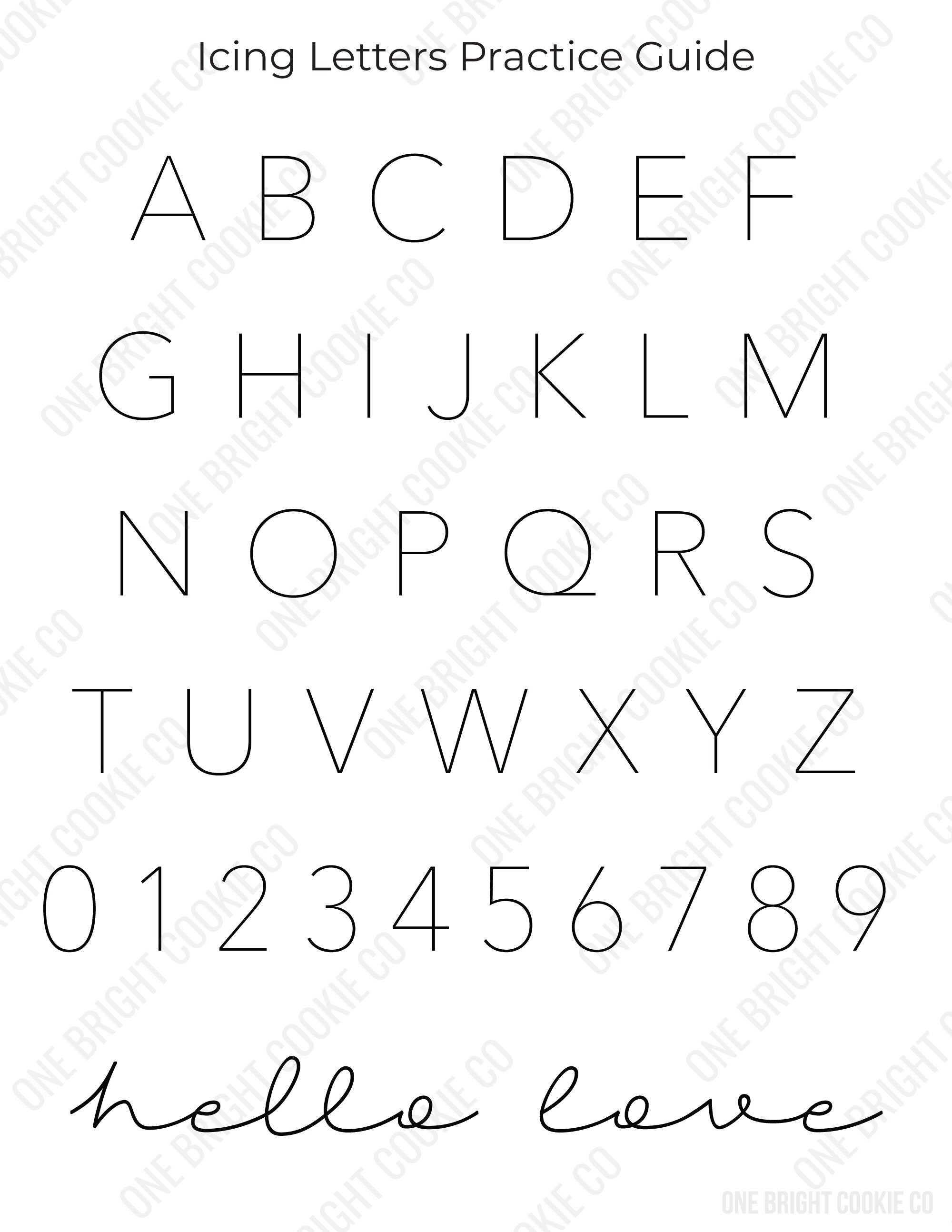 Royal Icing Practice Sheet for Teaching, Cookie Class, Digital Download ...