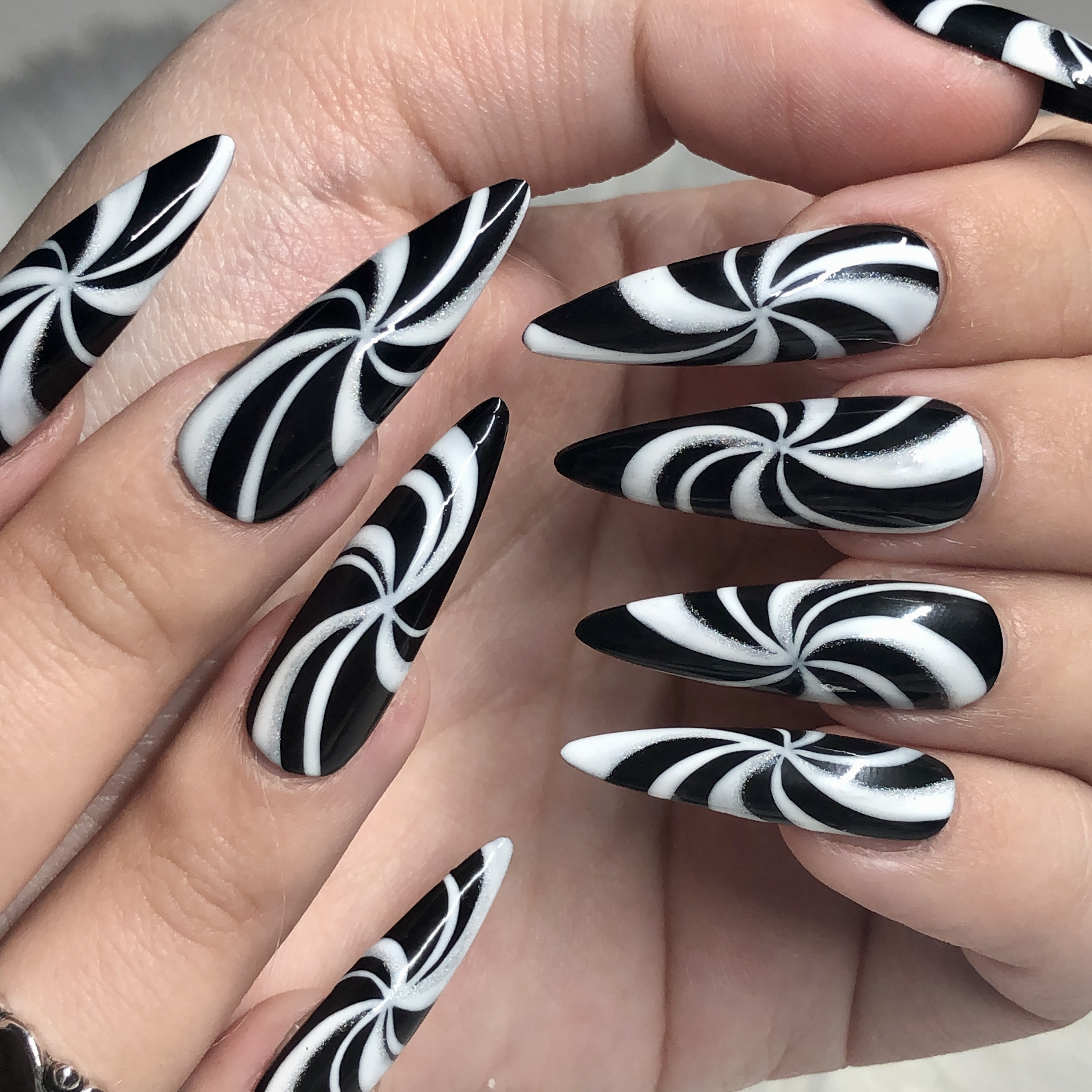 White And Silver Nails Design