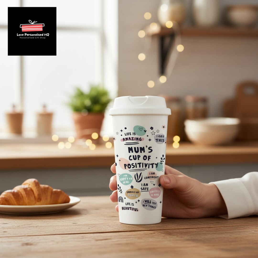 Personalised 'cup of Positivity' Insulated Travel Mug - Etsy