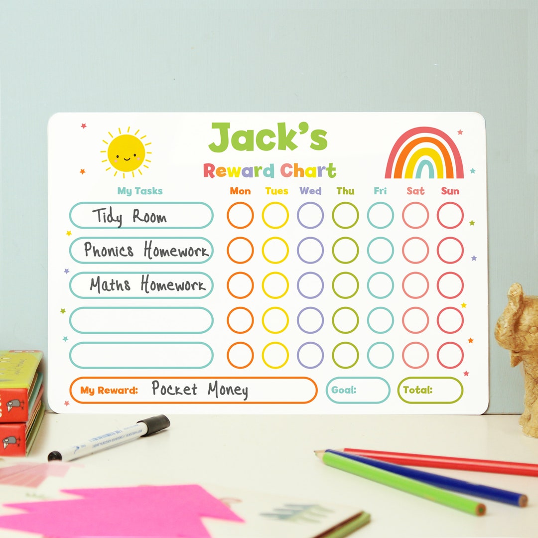 Personalised Rewards Chart & Pen Star Chart for Children Reward Chart ...