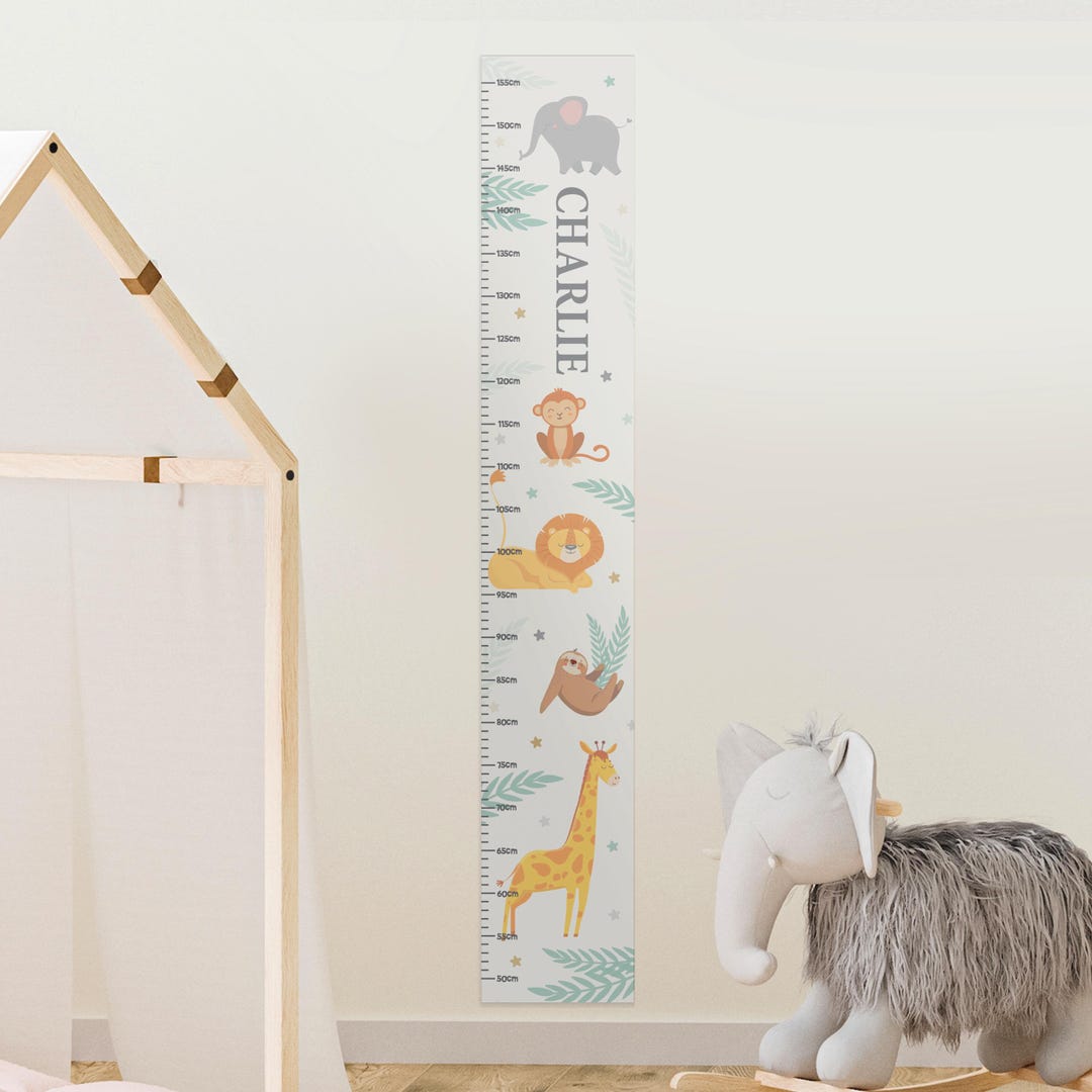 Personalised Animal Height Chart Kids' Height Chart Kids' Growth Chart ...