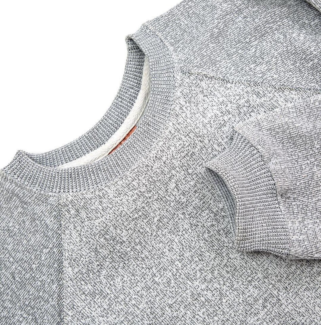 Light Grey Crewneck Sweater Plain Grunge Raglan Long Sleeve Pullover ...
