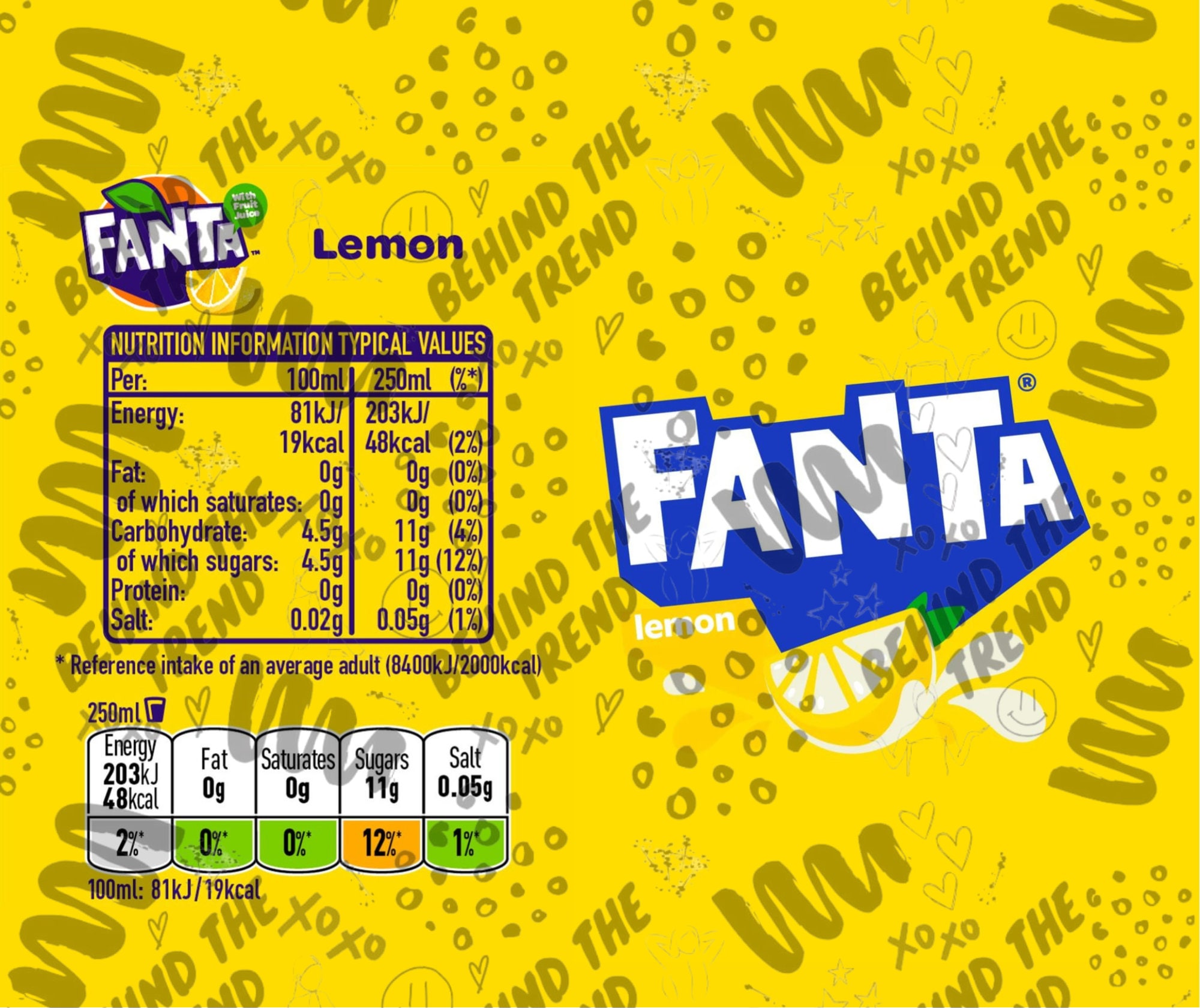 Fanta Lemon Digital 20oz Tumbler Png - Etsy